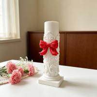 China Cross Border European Style Palace Relief Pattern Bow, Cylindrical Candle Decoration, Aromatherapy Gypsum, Silicone Mold for sale
