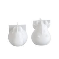 China Crystal Dropping Resin Q-Version Big Head Bull Head Jewelry Ornament DIY Aromatherapy Candle Silicone Mold for sale