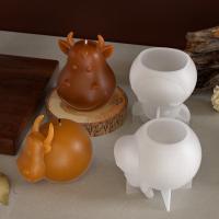 China Crystal Dropping Resin Q-Version Big Head Bull Head Jewelry Ornament DIY Aromatherapy Candle Silicone Mold for sale