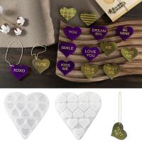 China DIY Crystal Dropping Gel English Love Pendant Keychain Silicone Mold Valentine's Day Gift Pendant Grinding Machine for sale