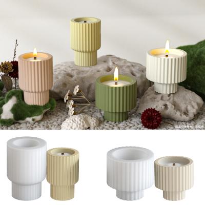 China DIY Crystal Dropper Cement Cup Jar Dropper Mold Striped Gypsum Candle Cup Ornament Mirror Silicone Mold for sale