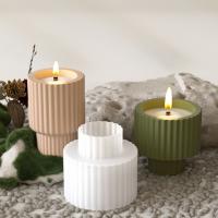 China DIY Crystal Dropper Cement Cup Jar Dropper Mold Striped Gypsum Candle Cup Ornament Mirror Silicone Mold for sale
