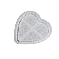 China Drip Glue Plate Grinding Tool Heart-shaped Striped Dewdrop Tray Plate Heart-shaped Water Pattern Storage Box Silicone Mold for sale