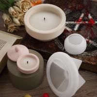 China DIY Crystal Dropper Resin Cement Storage Box, Polished Mirror Surface, Circular Gypsum Candle Cup, Silicone Mold for sale