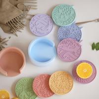 China DIY Crystal Dropper Resin Gypsum Coaster Storage Base, Ocean Series Patterned Trendy Coaster Silicone Mold for sale
