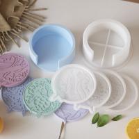 China DIY Crystal Dropper Resin Gypsum Coaster Storage Base, Ocean Series Patterned Trendy Coaster Silicone Mold for sale