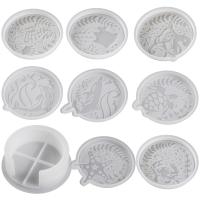China DIY Crystal Dropper Resin Gypsum Coaster Storage Base, Ocean Series Patterned Trendy Coaster Silicone Mold for sale