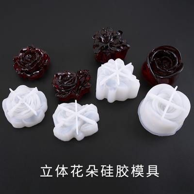 China Crystal Dropper Mold DIY Jewelry New Mirror Three-dimensional Flower High Brightness Flower Silicone Mold for sale