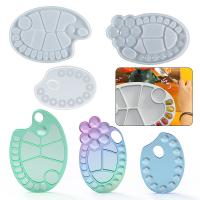 China Crystal Dropper DIY Color Palette Grinding Tool, Hand Held Color Palette, Art Painting Plate, Aromatherapy Gypsum, Silicone Mold for sale