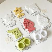 China Aromatherapy Gypsum Hexagonal Star Letter Symbol Flame Two In One Double Cup Candle Cup Candle Holder Silicone Mold for sale