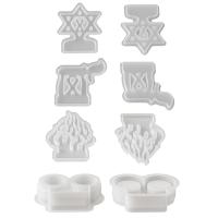 China Aromatherapy Gypsum Hexagonal Star Letter Symbol Flame Two In One Double Cup Candle Cup Candle Holder Silicone Mold for sale