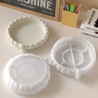China Easter Lace Rabbit Tray Silicone Mold DIY Aromatherapy Gift Dish Plate Decoration Gypsum for sale