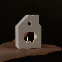 China Easter Silicone Mold DIY Six Grid Hollow Christmas House Candle Holder Decoration Hanging Gypsum Mold for sale