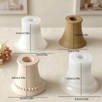 China Ins Wind Pearl Edge Candlestick Silicone Mold DIY Aromatherapy Gypsum Cone Candle Base Dropping Mold for sale