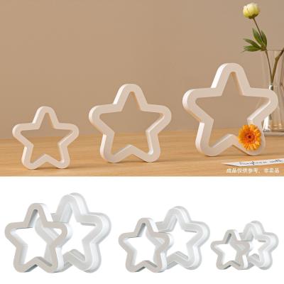 China New Pentagram Silicone Mold DIY Drip Glue Mirror Hollow Star Hanging Ornament Gypsum Mold for sale