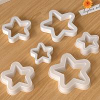 China New Pentagram Silicone Mold DIY Drip Glue Mirror Hollow Star Hanging Ornament Gypsum Mold for sale