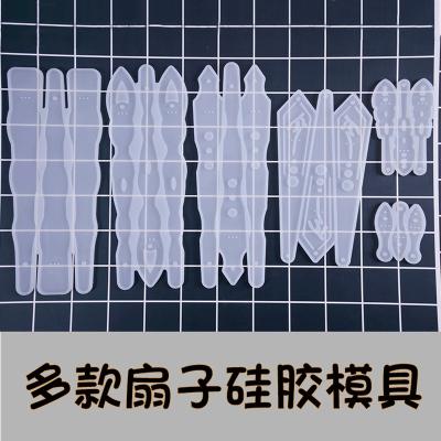 China Fan Mold DIY Crystal Dropper Mold Silicone Mold Fan Bone Mold Feather Fan Token Fan Mini Fan Mold for sale