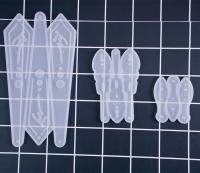 China Fan Mold DIY Crystal Dropper Mold Silicone Mold Fan Bone Mold Feather Fan Token Fan Mini Fan Mold for sale