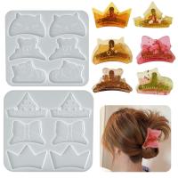 China DIY Crystal Drop Glue Cat Bear Crown Butterfly Hair Clip Hair Clip Shark Clip Jewelry Silicone Mold for sale