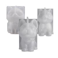 China DIY Drip Glue Kitten Hashchi Fighting Golden Retriever Dog Candle Gypsum Pendant Keychain Silicone Stripping Mold for sale