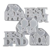 China DIY Dropper Resin Hanging Mill Father's And Mother's Day Gift Hanging Tag Parent-child Keychain Silicone Mold for sale