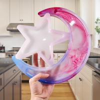 China DIY Crystal Dropping Resin Gypsum Star Moon Plate Storage Box Silicone Mold Wholesale for sale