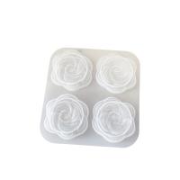 China DIY Drip Glue Four Grid Camellia Rose Candle Aromatherapy Gypsum Pendant Keychain Silicone Mold for sale