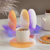 China DIY Crystal Drip Glue Gypsum Cup Mat Bracket Grinding Round Cup Mat Storage Tray Set Silicone Mold for sale