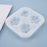 China DIY Dropper Mold, Ice Grid Cat Paw Mold, 4-piece Mirror Cartoon Cake Mold, Cat Paw Silicone Mold for sale