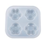 China DIY Dropper Mold, Ice Grid Cat Paw Mold, 4-piece Mirror Cartoon Cake Mold, Cat Paw Silicone Mold for sale