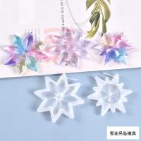 China DIY Crystal Dropper Mold High Mirror Snowflake Pendant Jewelry Silicone Mold Spot Wholesale for sale