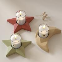 China Sectional Pentagram Moon Candle Holder Ornament Silicone Mold Aromatherapy Gypsum Candle Base Decoration Mold for sale