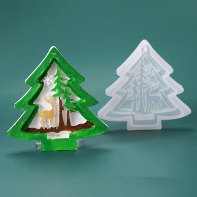 China DIY Crystal Dropper Mold For Christmas Tree, Reindeer Christmas Theme, Hanging Decoration Ornaments, Silicone Mold for sale