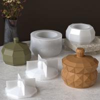 China Diamond shaped storage jar silicone mold DIY aromatherapy gypsum candle cup ornament dropper mold for sale