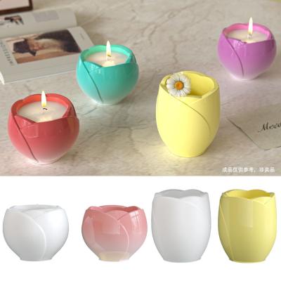 China Tulip Flower Vase, Pen Holder, Storage Jar, Silicone Mold, DIY Aromatherapy Gypsum Candle Cup Mold for sale