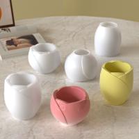 China Tulip Flower Vase, Pen Holder, Storage Jar, Silicone Mold, DIY Aromatherapy Gypsum Candle Cup Mold for sale