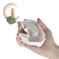 China Cross Border Bubble Cloud Moon Cat Ornament Silicone Mold DIY Aromatherapy Gypsum Starry Sky Cat Jewelry Dropping Mold for sale