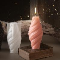 China Drip Glue Spiral 3D Three-dimensional Ornament Grinding DIY Horn French Bread Shaped Candle Gypsum Silicone Mold for sale