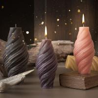 China Drip Glue Spiral 3D Three-dimensional Ornament Grinding DIY Horn French Bread Shaped Candle Gypsum Silicone Mold for sale