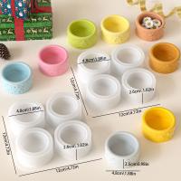 China Ins Style Christmas Relief Four Grid Circular Candle Cup Mold For Holiday Decoration Aromatherapy Gypsum Cup Storage Box Mold for sale
