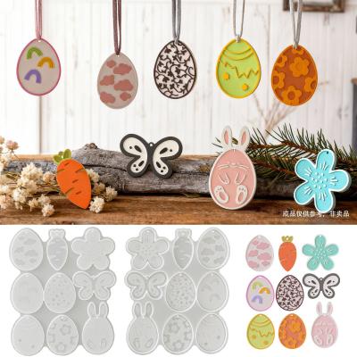 China Easter Eggs, Butterflies, Flowers, Radishes, Rabbits, Easter Egg Pendants, Hanging Accessories, Silicone Molds With Droppings for sale