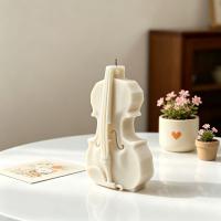 China Cross Border Popular Violin Instrument Shaped Candle Mold DIY Aromatherapy Gypsum Ornament Silicone Mold for sale