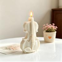 China Cross Border Popular Violin Instrument Shaped Candle Mold DIY Aromatherapy Gypsum Ornament Silicone Mold for sale