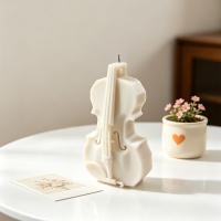 China Cross Border Popular Violin Instrument Shaped Candle Mold DIY Aromatherapy Gypsum Ornament Silicone Mold for sale