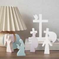 China Easter Angel Family Set Up Candle Mold DIY Aromatherapy Gypsum Cross Decoration Silicone Mold for sale