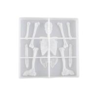 China Halloween Series Skull And Skeleton Body Support Silicone Mold DIY Drip Plaster Ornament Grinder for sale