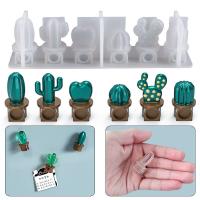 China DIY Crystal Dropping Resin Mold Irregular Cactus Refrigerator Adhesive Silicone Mold Source Goods for sale