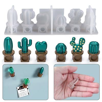 China DIY Crystal Dropping Resin Mold Irregular Cactus Refrigerator Adhesive Silicone Mold Source Goods for sale