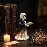 China Halloween Ghost Servant Tray Silicone Mold Aromatherapy Gypsum DIY Desktop Decoration Decoration Mold for sale