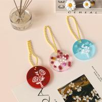 China Plant And Flower Round Pendant Silicone Mold DIY Crystal Dropping Resin Keychain Jewelry Hanging Mold for sale